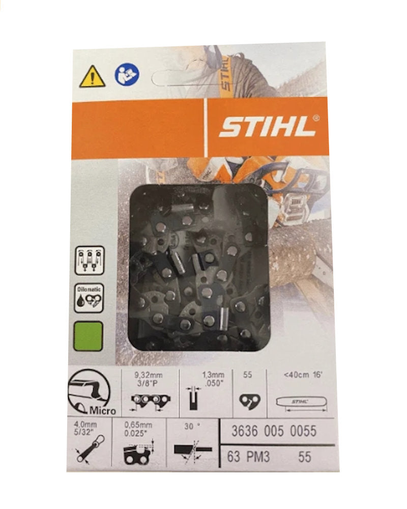 Stihl 3636 005 0055 Chainsaw Chain 16 In. 63PM3 55